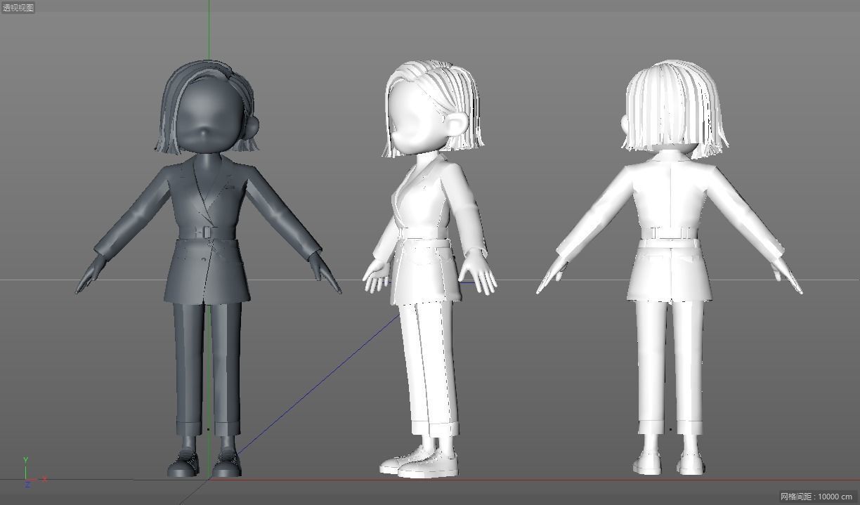 cartoon female general manager character 3D model | CGTrader