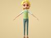 Yellow hair cartoon little boy manager 3D model | CGTrader