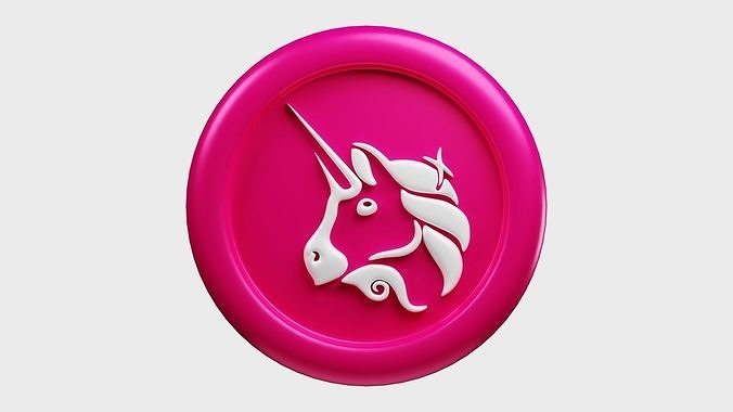 Uniswap or UNI Pink Crypto Coin with cartoon style 3D model | CGTrader