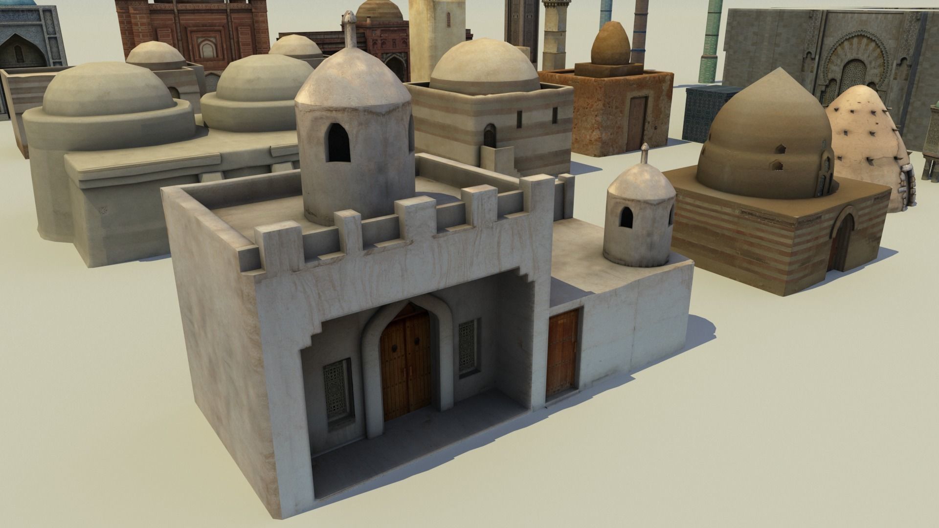 3D model Low Poly Middle East City Buildings and Eastern Architecture ...