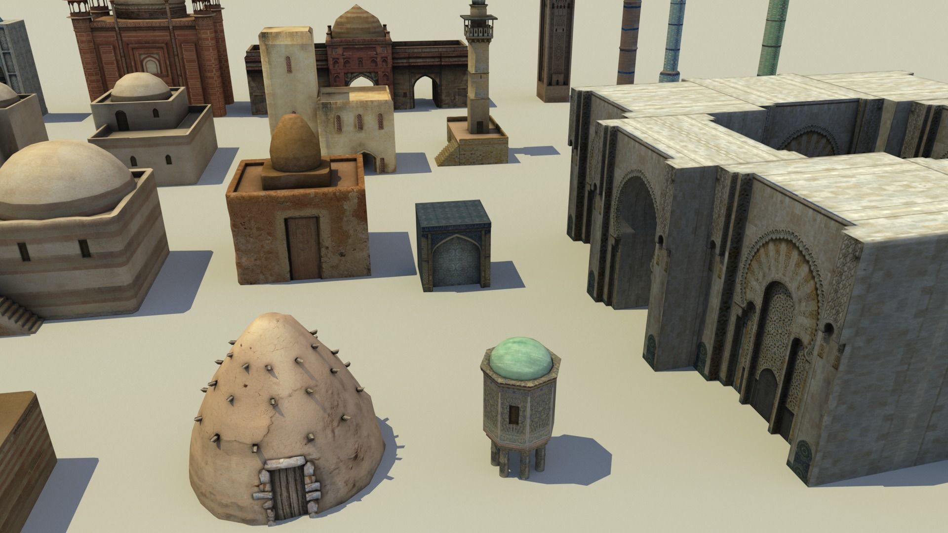 3D model Low Poly Middle East City Buildings and Eastern Architecture ...