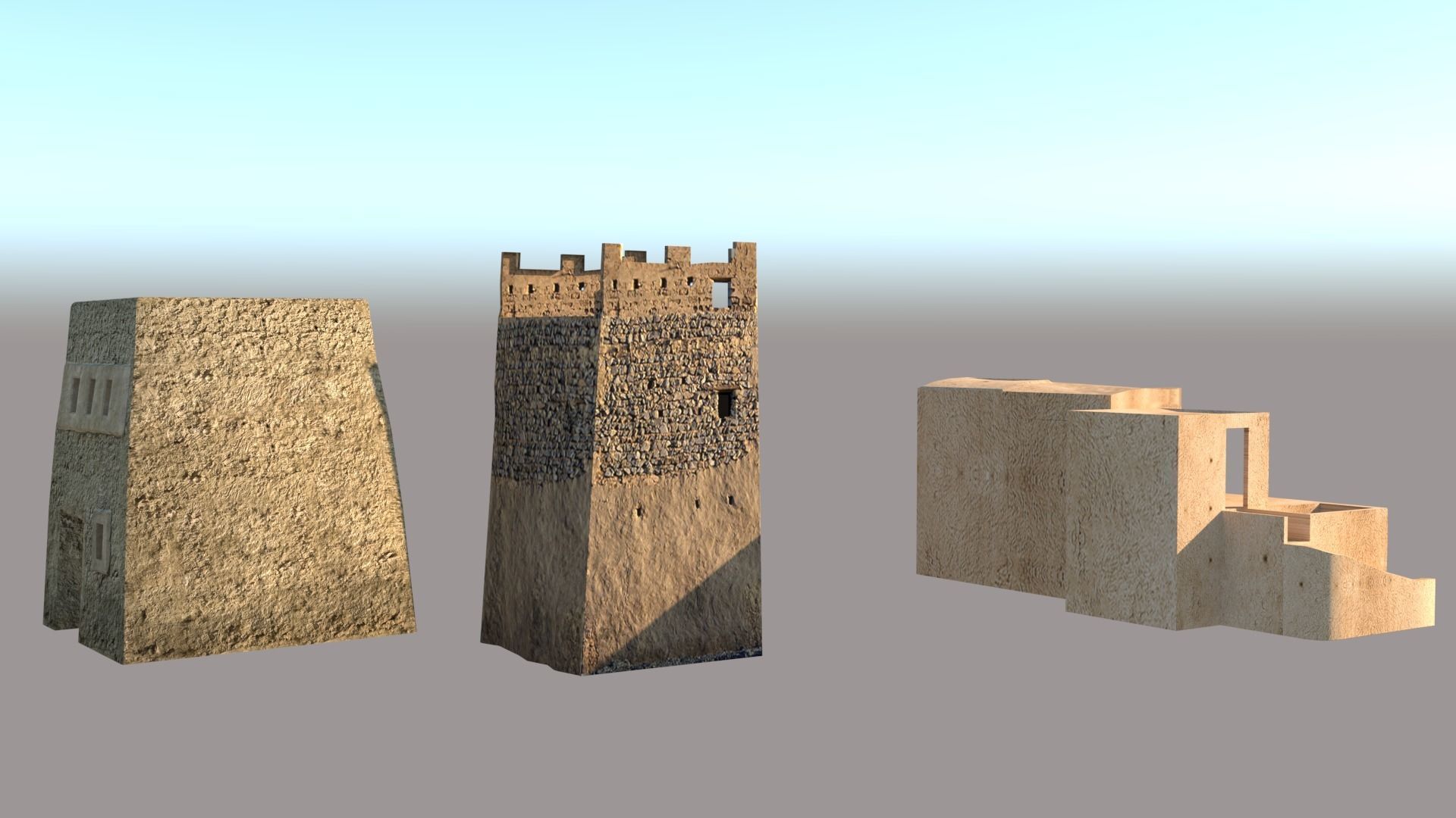 3D model Arab Village Middle Eastern Houses VR / AR / low-poly | CGTrader