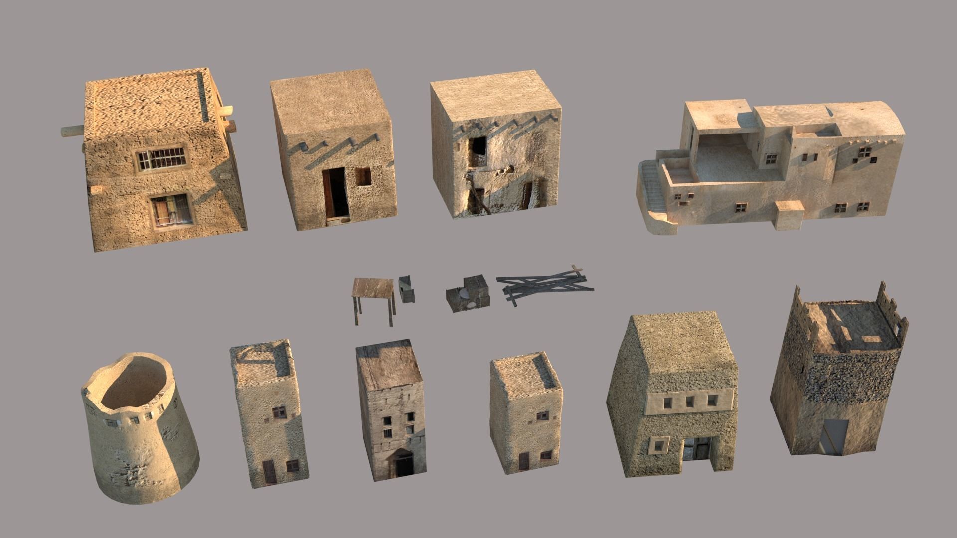 3D model Arab Village Middle Eastern Houses VR / AR / low-poly | CGTrader