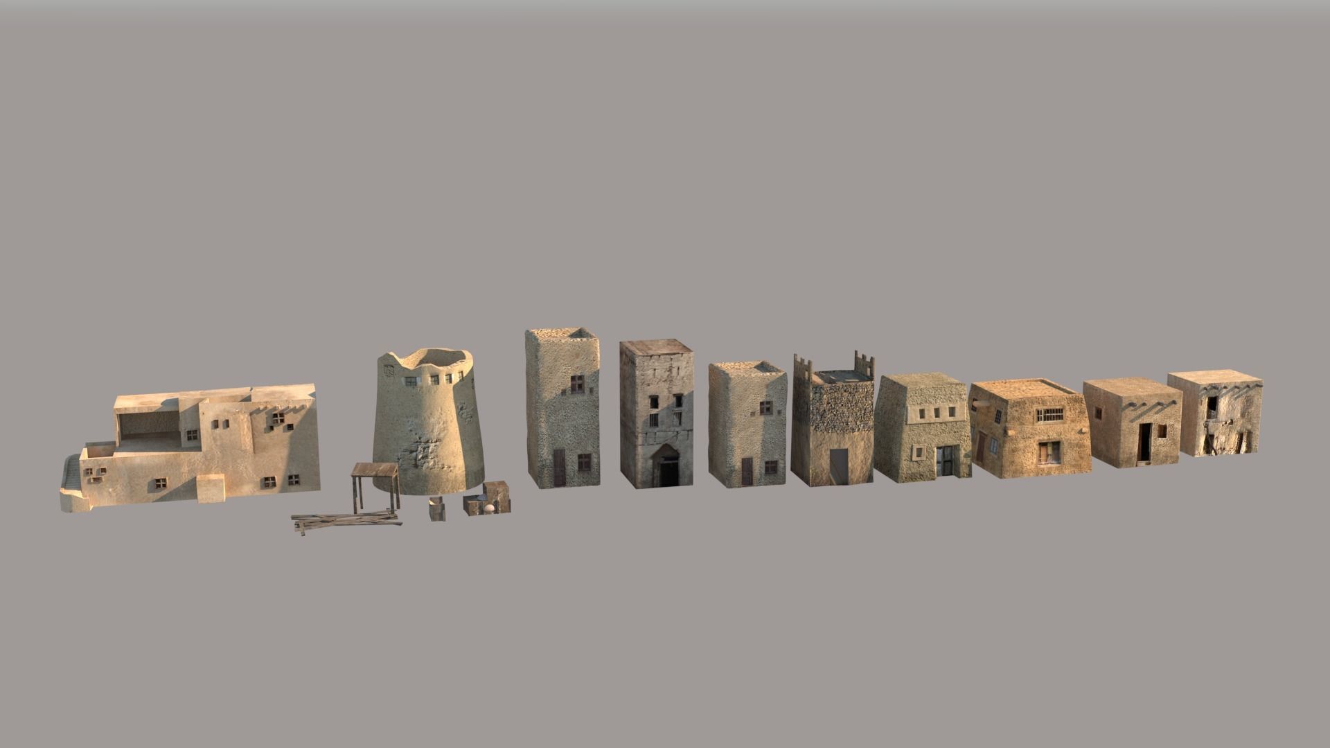 3D model Arab Village Middle Eastern Houses VR / AR / low-poly | CGTrader