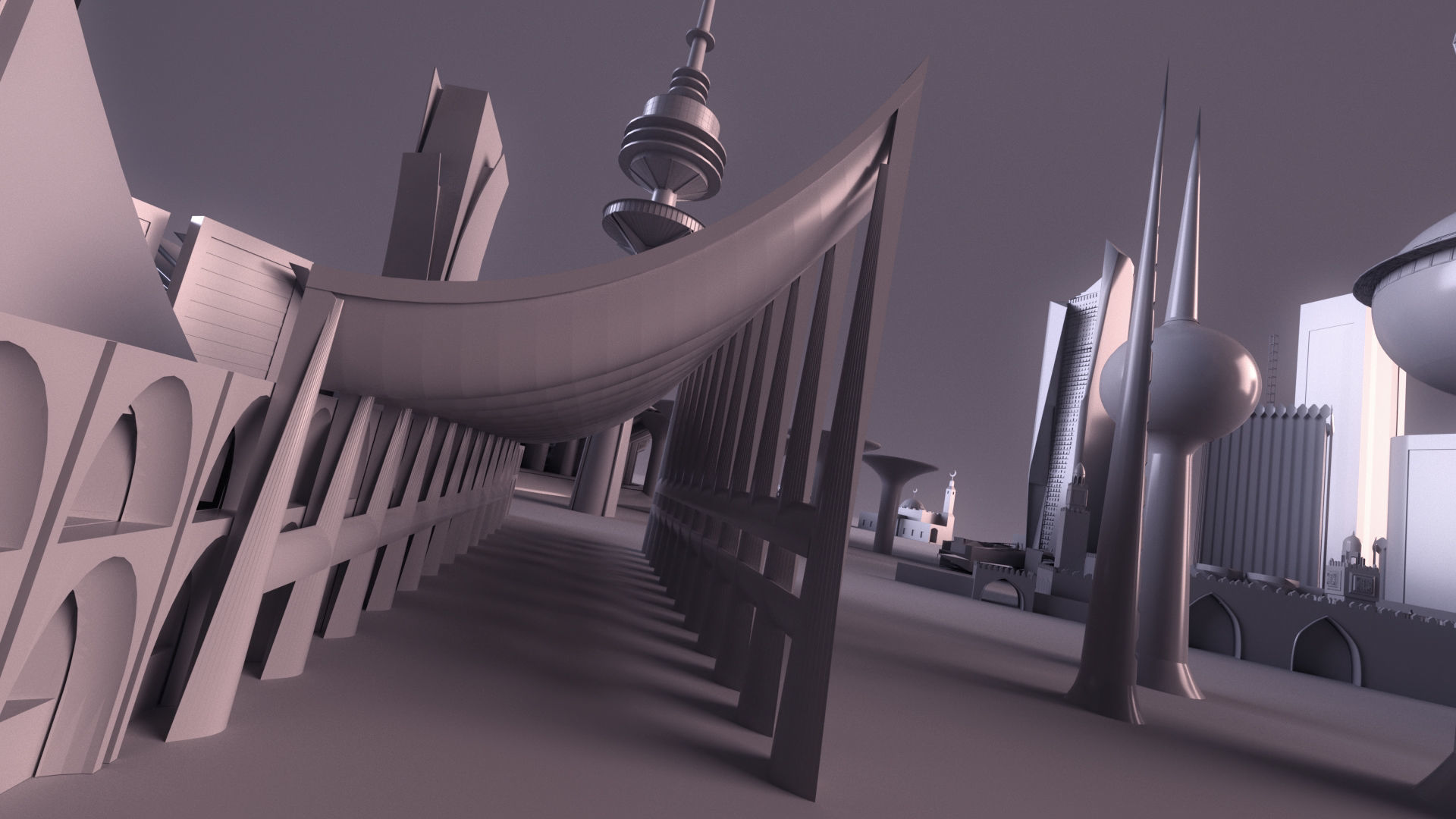 Kuwait Landmarks Cityscape Skyline 3D model | CGTrader