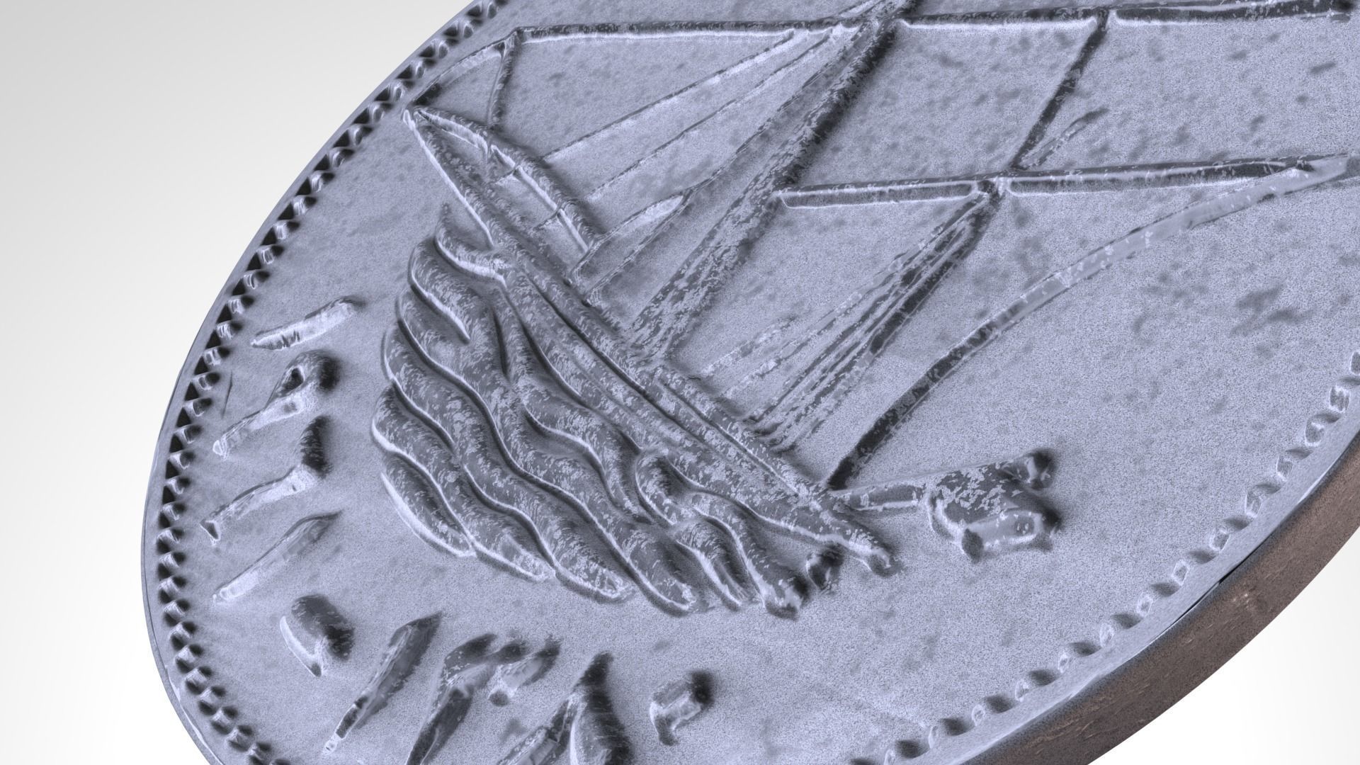 Kuwait 100 fils coin 3D model | CGTrader