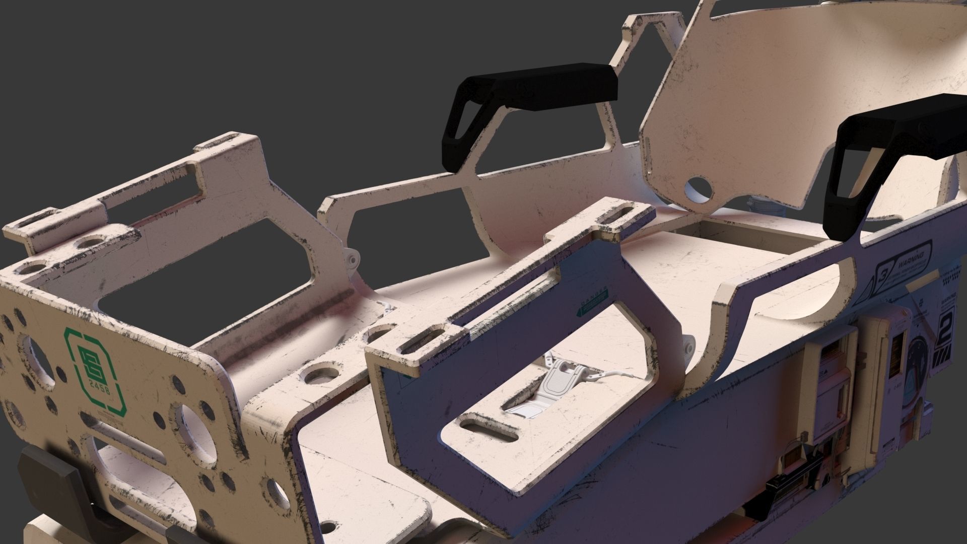 3D model Hospital Ventilator SciFi Medical Bed Set VR / AR / low-poly ...