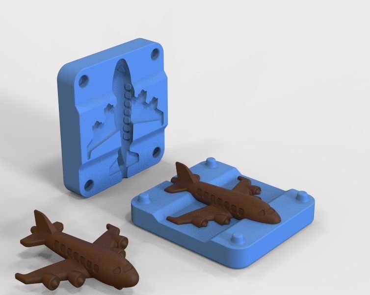 Chocolate Mold Airplane 3D model 3D printable | CGTrader