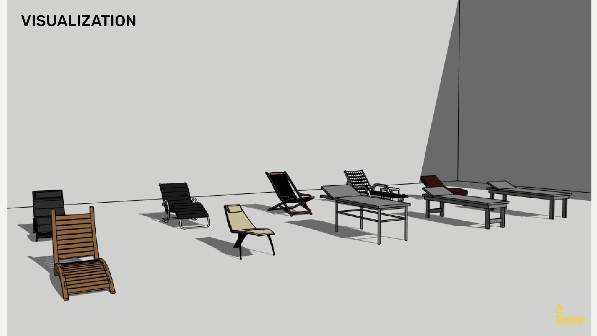 Sunbeds - Pack of revit families 3D model | CGTrader