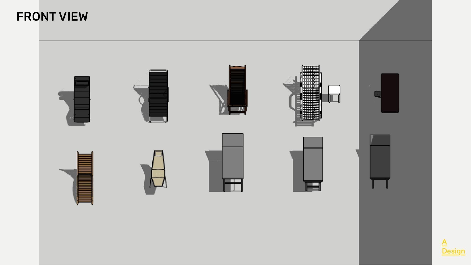 Sunbeds - Pack of revit families 3D model | CGTrader