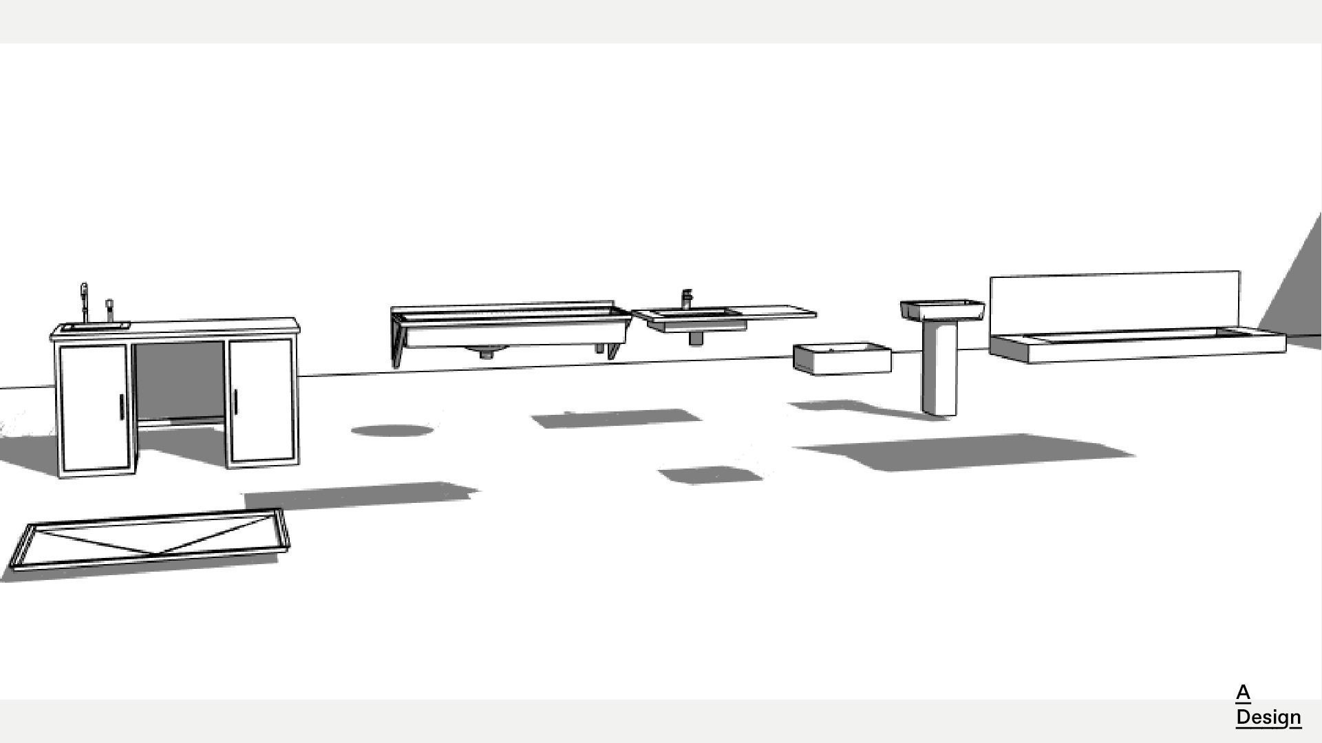 Washbasins - Pack of revit families 3D model | CGTrader