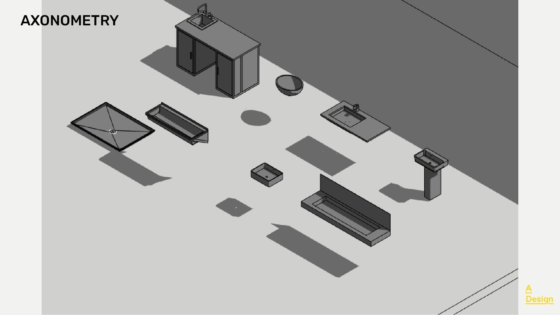 Washbasins - Pack of revit families 3D model | CGTrader