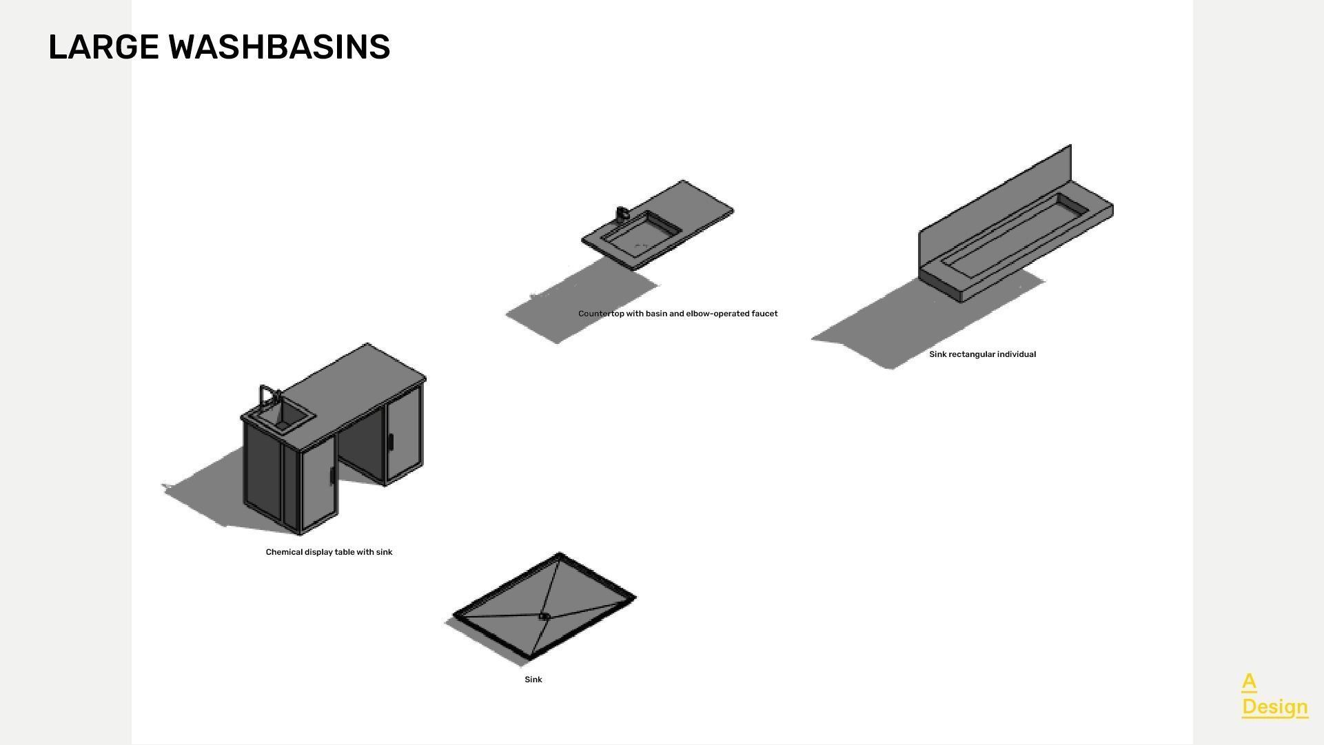 Washbasins - Pack of revit families 3D model | CGTrader