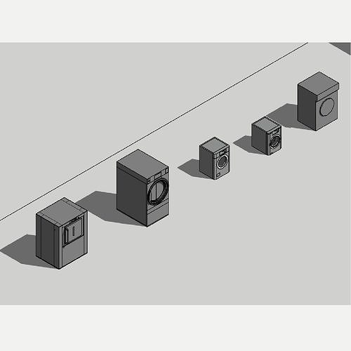 Washing Machines - Pack of revit families 3D model | CGTrader