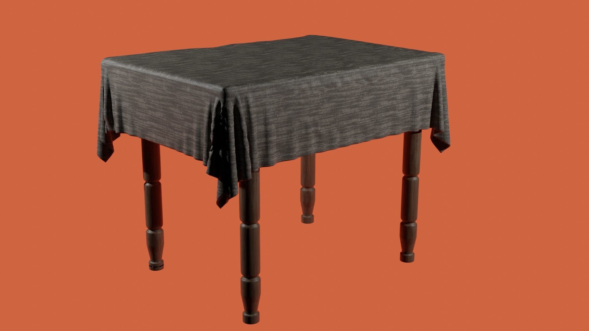 Old Table with cloth 3D model | CGTrader