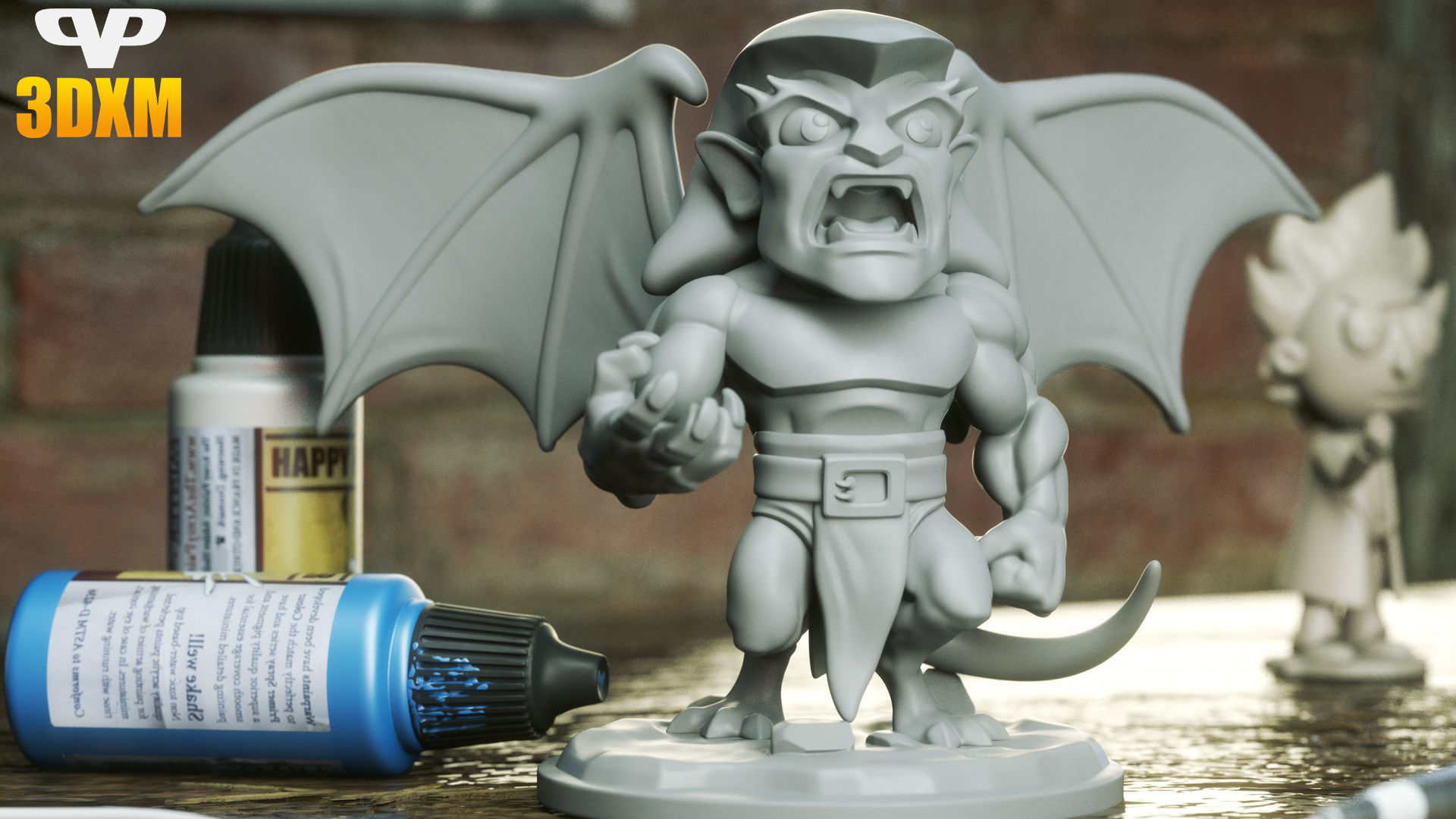 Gargoyles Goliath Chibi STL for 3D Printing ChibiSTL 3DXM 3D model 3D ...