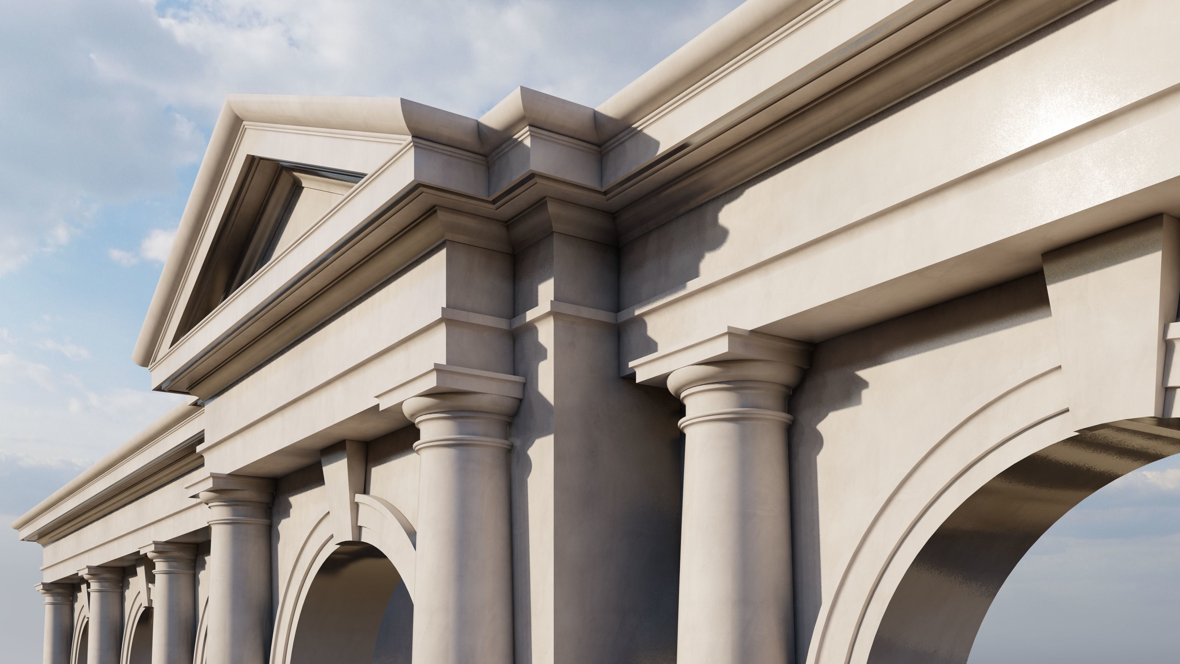 Arch in classical Tuscan order with columns on Vignola Arcade 3D model ...