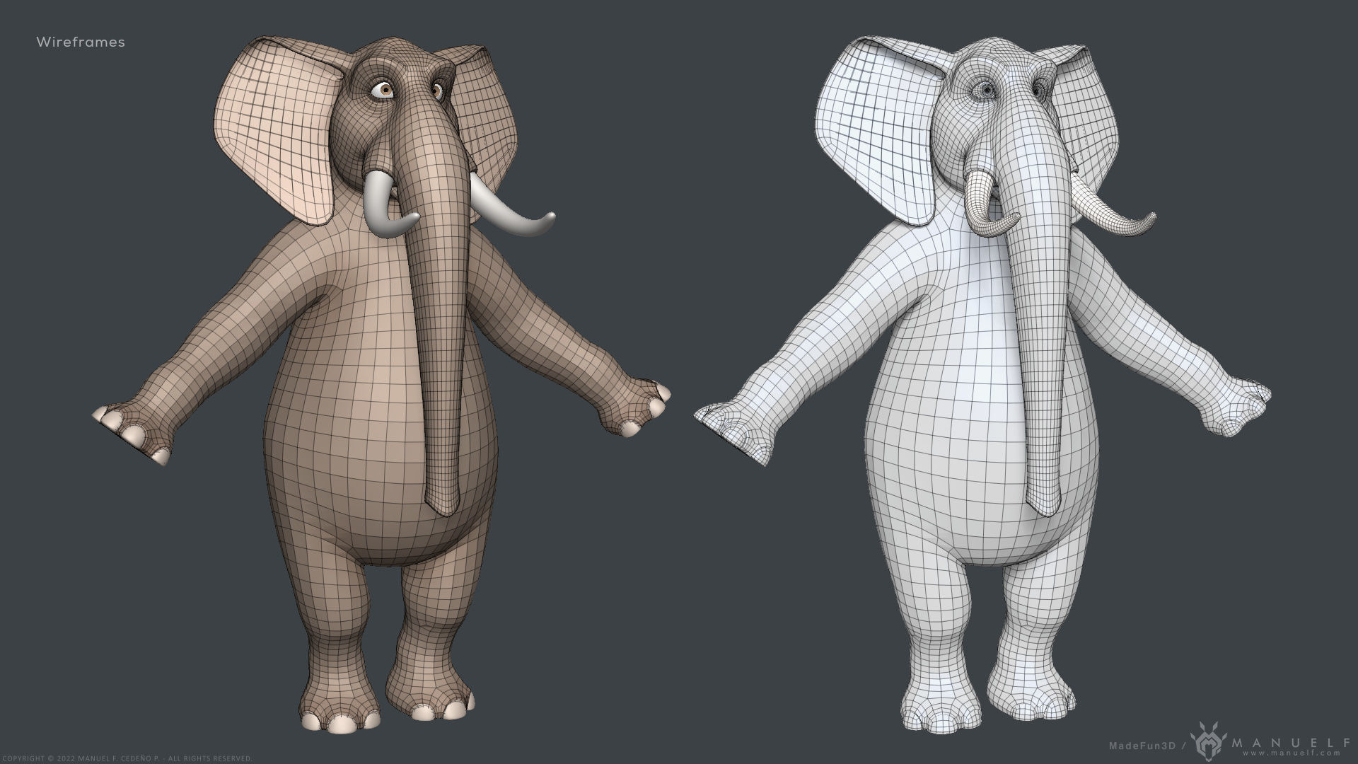 Stylized Cartoon Elephant - Biped 3D model | CGTrader