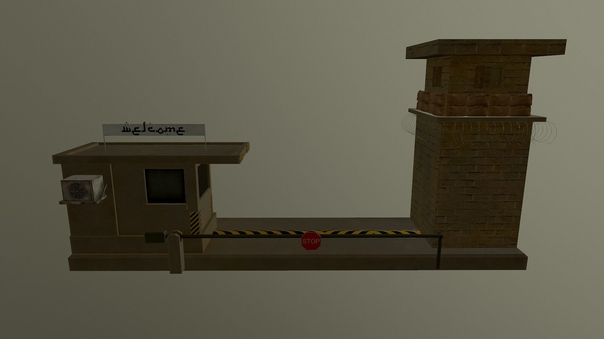 3D model Desert Security Guard Booth VR / AR / low-poly | CGTrader