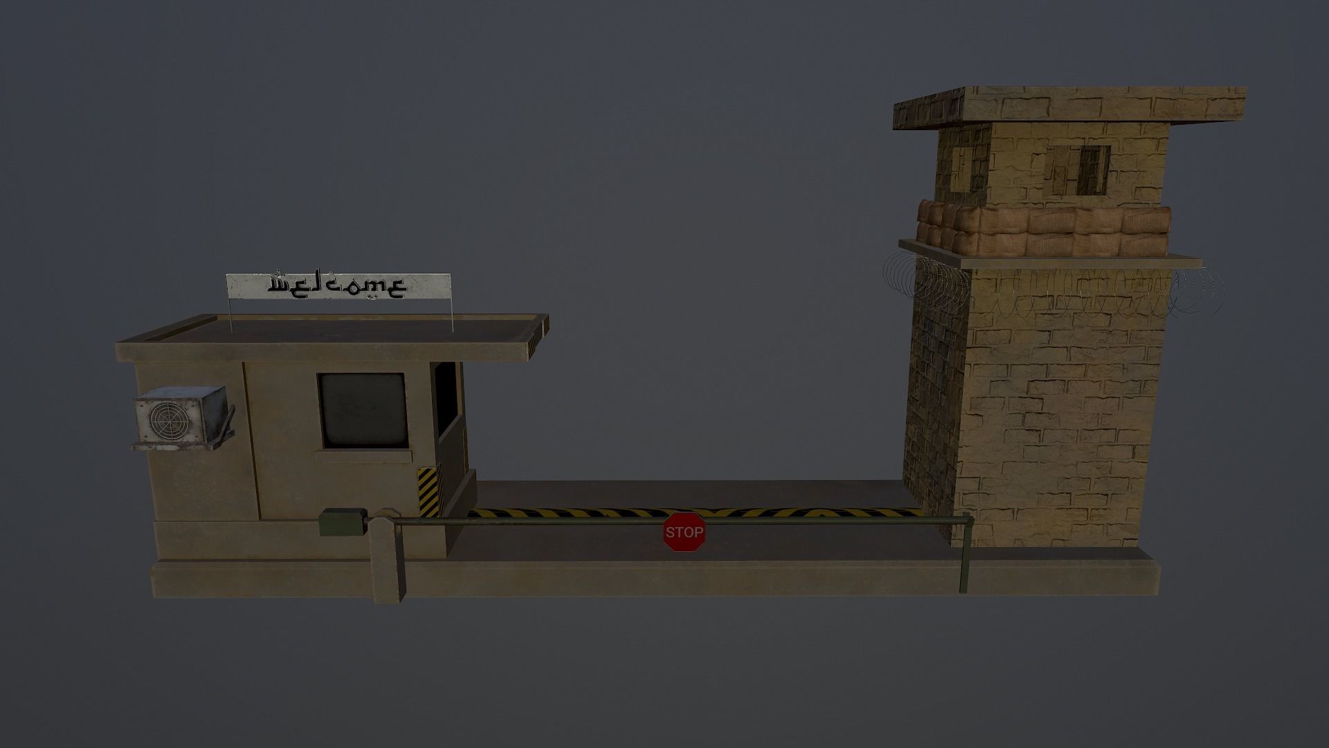 3D model Desert Security Guard Booth VR / AR / low-poly | CGTrader