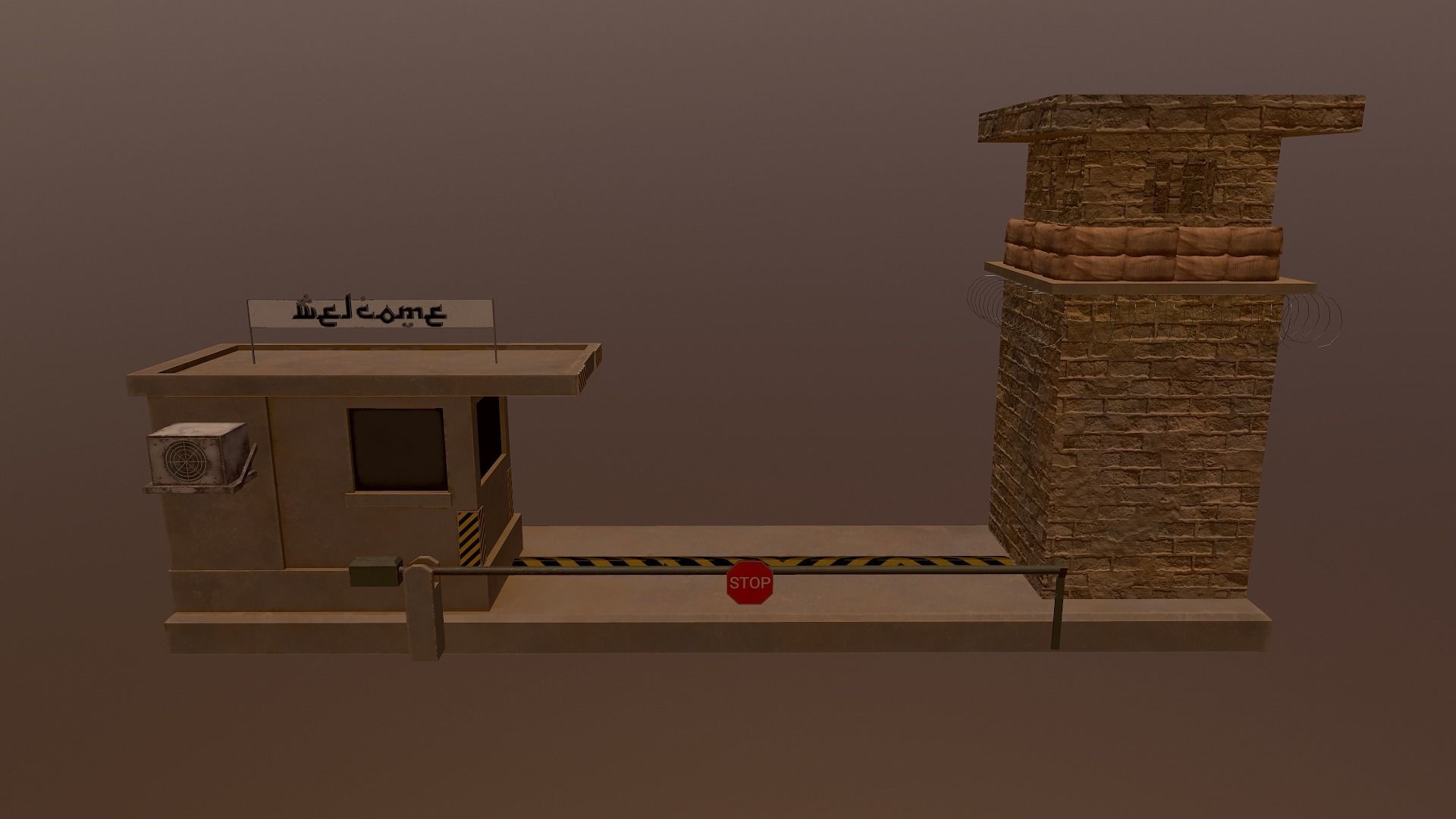 3D model Desert Security Guard Booth VR / AR / low-poly | CGTrader