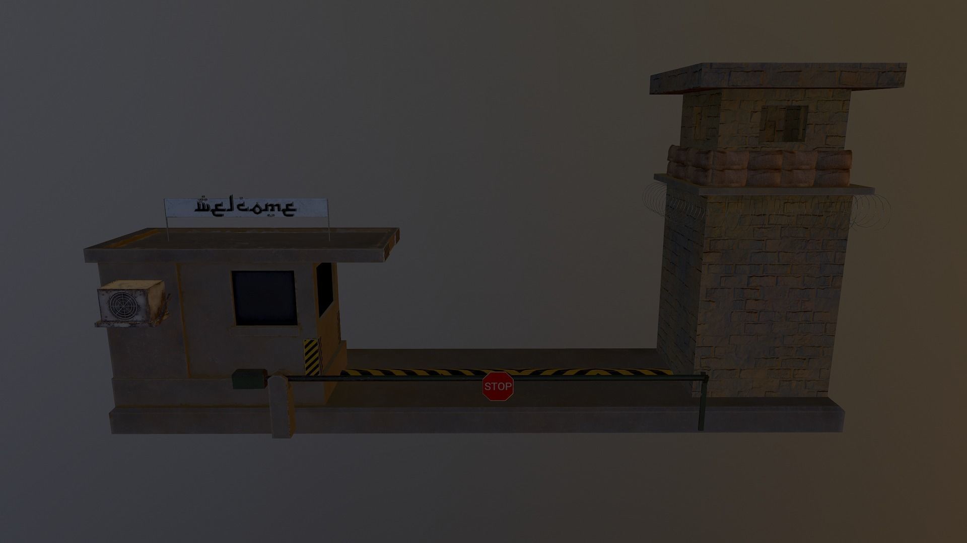 3D model Desert Security Guard Booth VR / AR / low-poly | CGTrader
