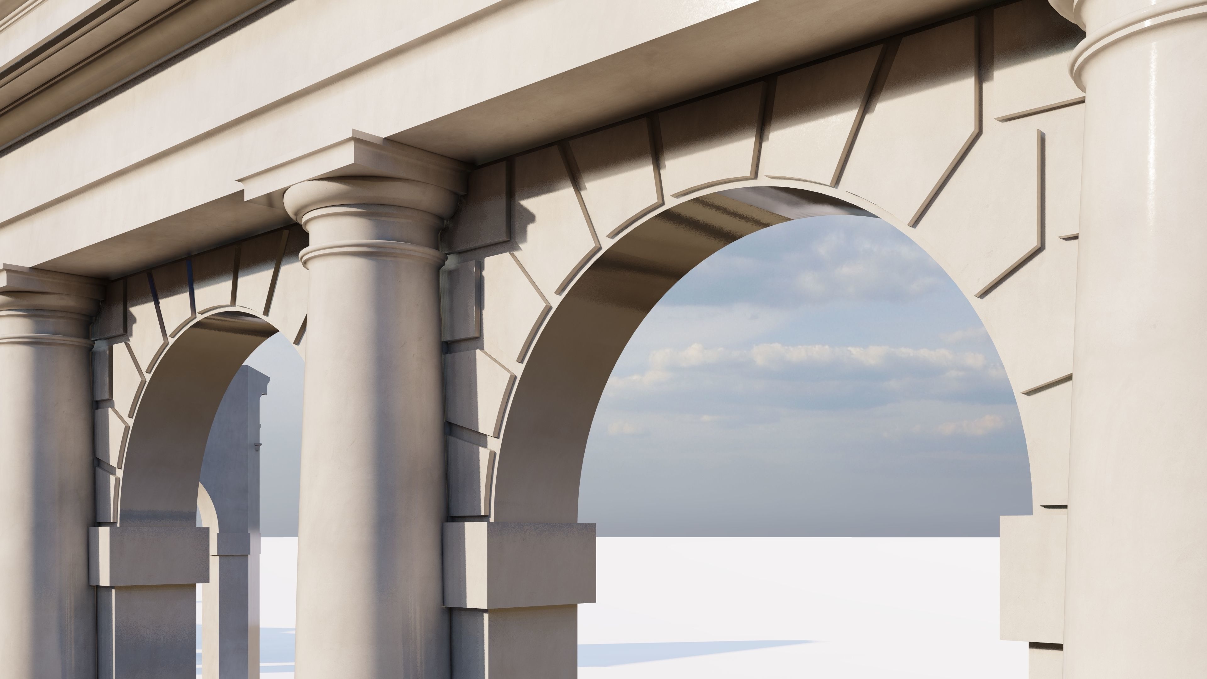 Arch two types Tuscan order with columns on Vignola 3D model | CGTrader