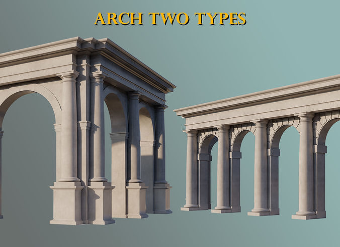 Arch two types Tuscan order with columns on Vignola 3D model | CGTrader
