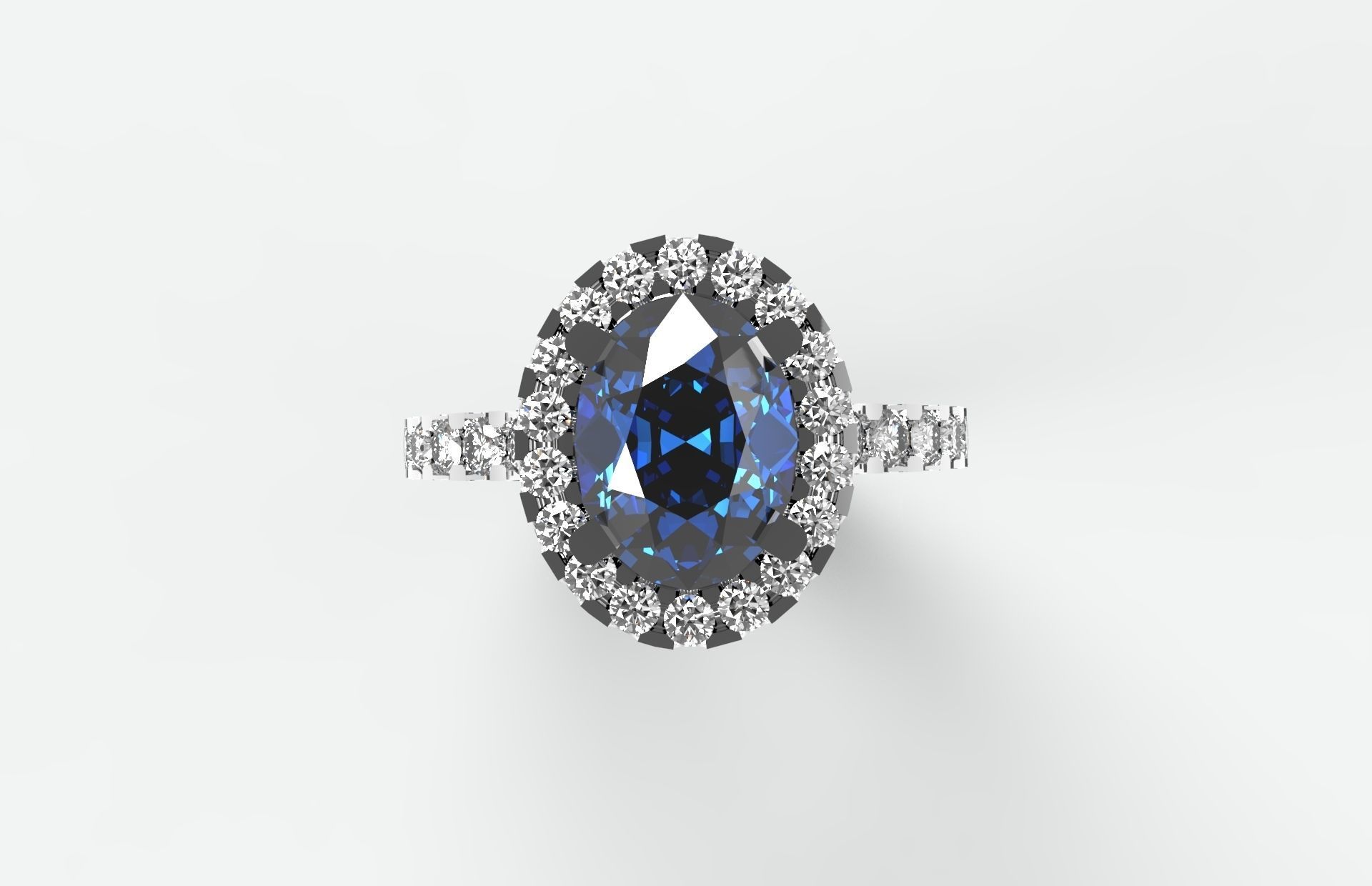 Sapphire solitaire 3D model 3D printable | CGTrader