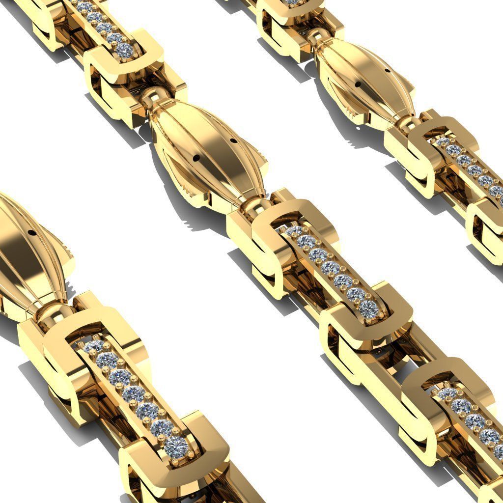 3 Size Gold Chain with lock New just STL 3D model | CGTrader