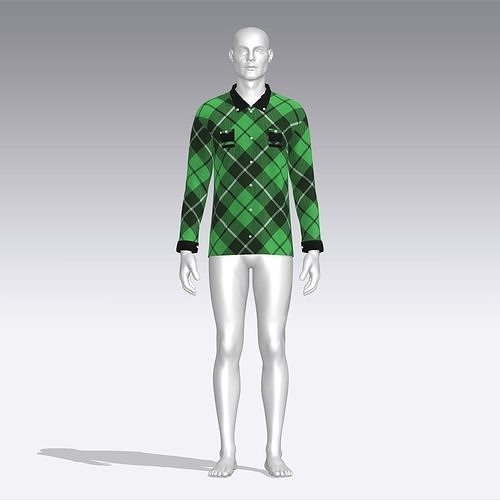 3D model Shirt mannequin wearing plaid VR / AR / low-poly | CGTrader