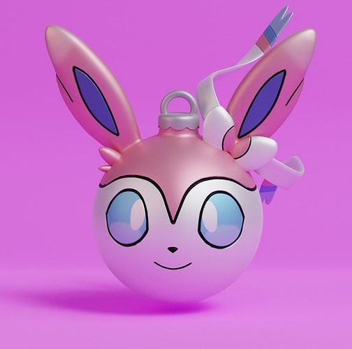 Pokemon - Christmas Ornament Sylveon 3D model 3D printable | CGTrader
