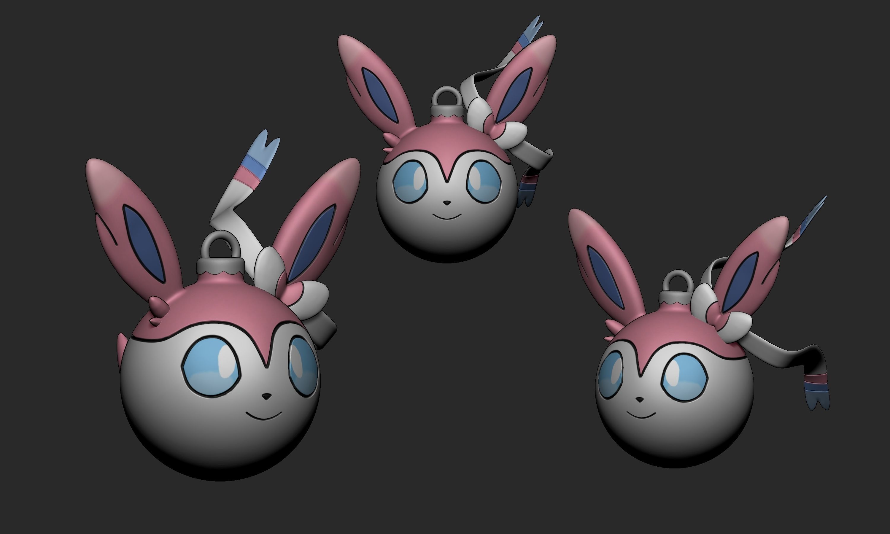 Pokemon - Christmas Ornament Sylveon 3D model 3D printable | CGTrader