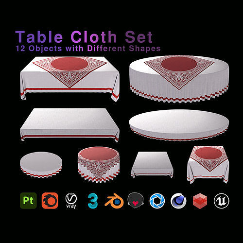 Table Cloth Set free VR / AR / low-poly 3D model | CGTrader