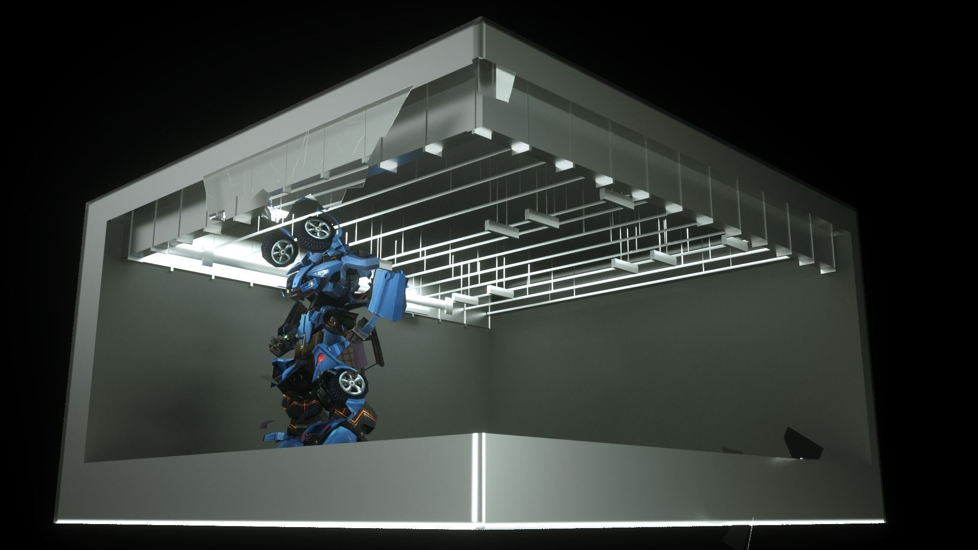 Glasses-free 3D autobot transformation effect display C4D model 3D ...