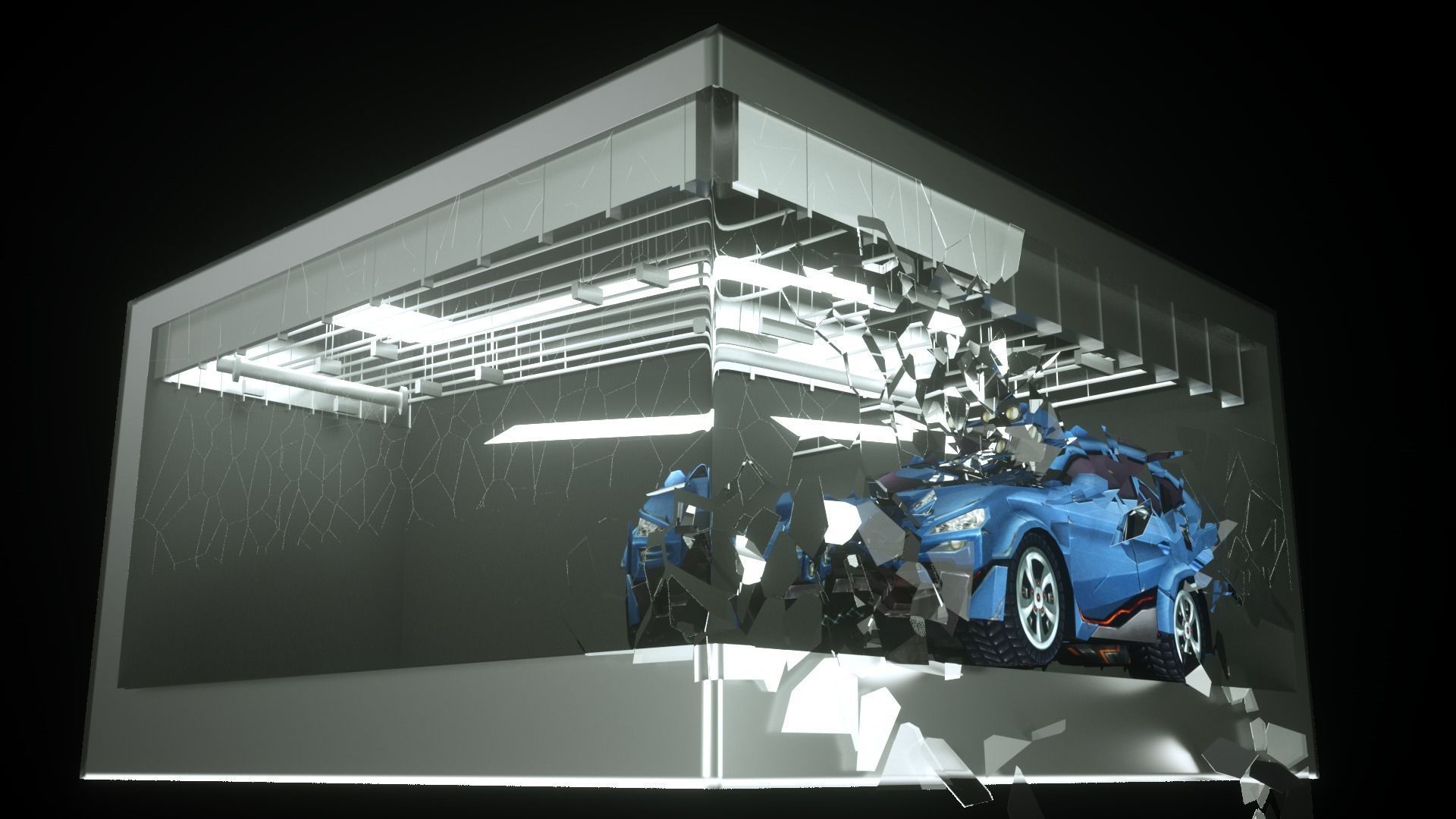 Glasses-free 3D autobot transformation effect display C4D model 3D ...