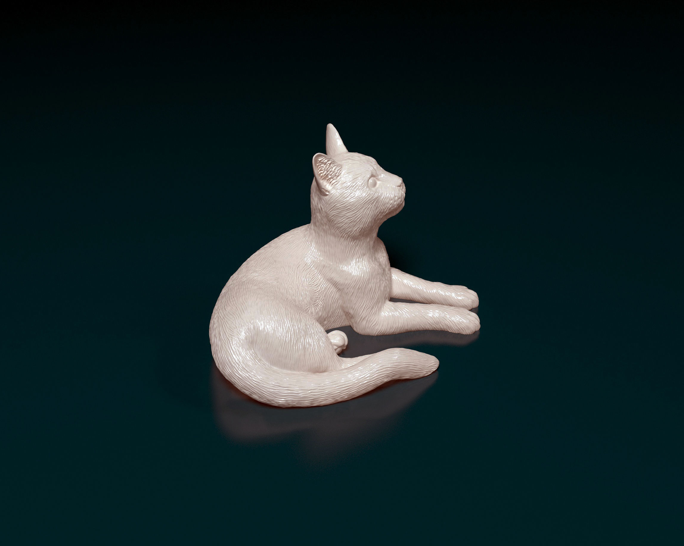 Cat lying down 3D model 3D printable | CGTrader