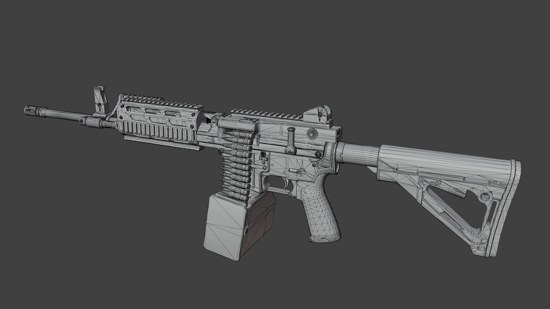 3D model FightLite MCR Beltfed AR15 VR / AR / low-poly | CGTrader