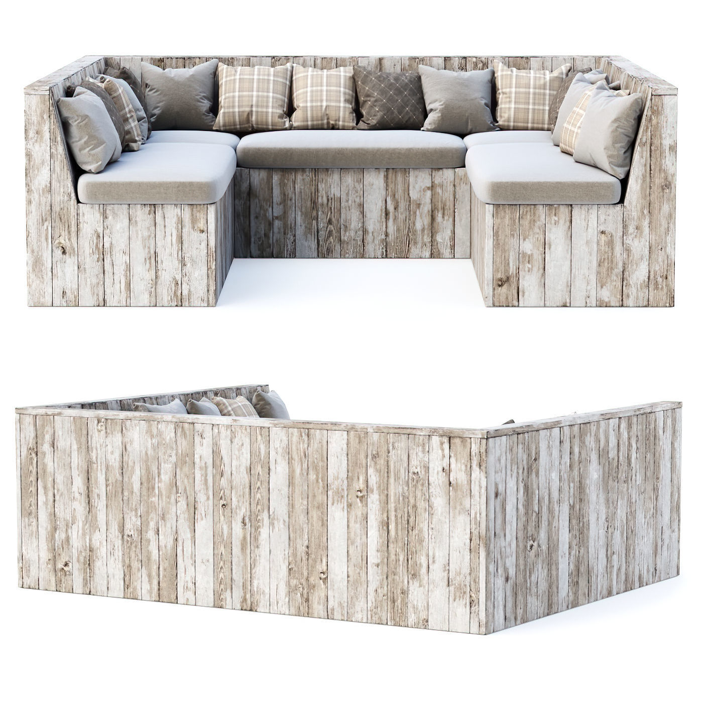 Eric Wooden Restaurant Sofa SD17 by Bpoint Design 3D model | CGTrader
