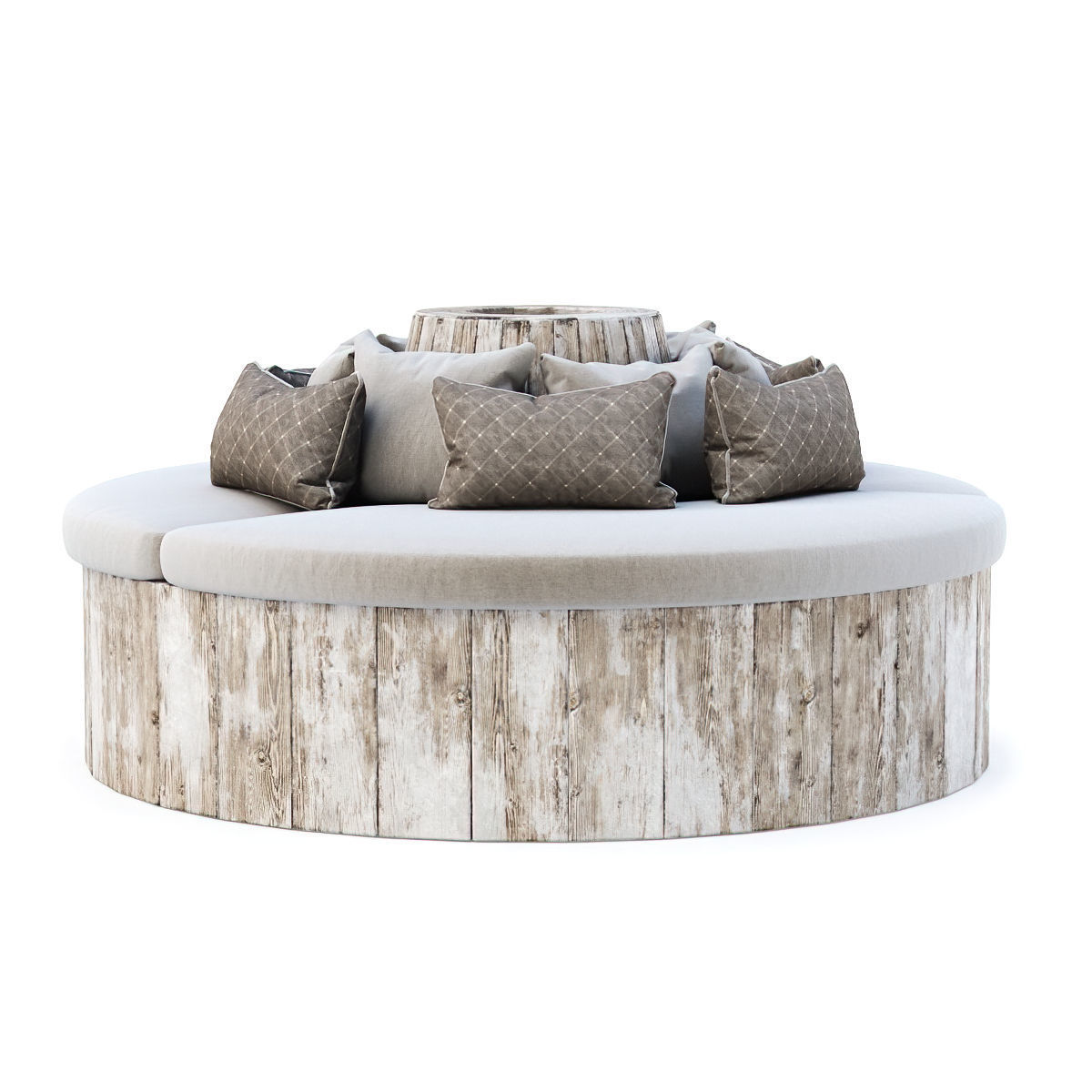 Eric Wooden Round Bench SD21 by Bpoint Design 3D model | CGTrader