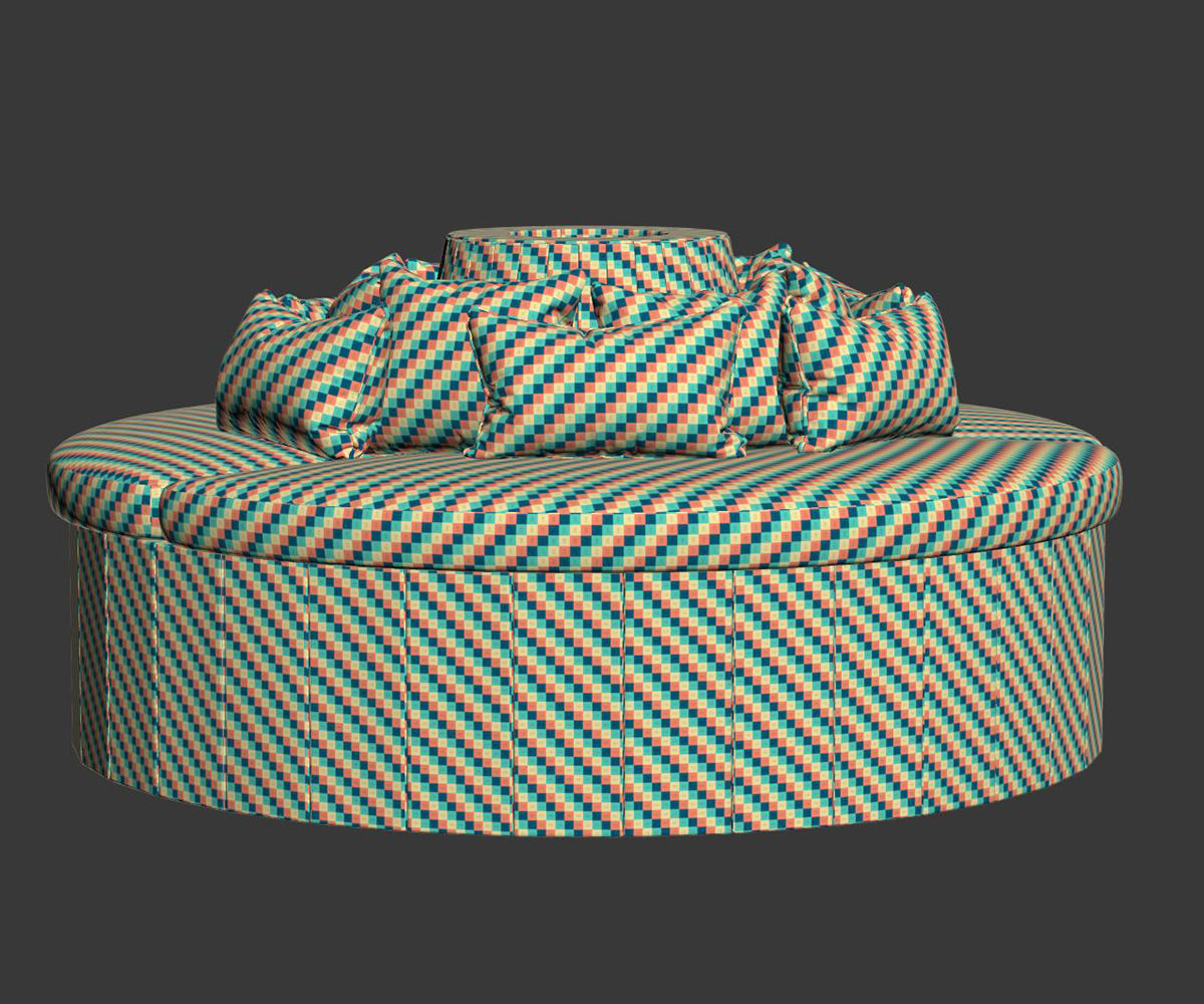 Eric Wooden Round Bench SD21 by Bpoint Design 3D model | CGTrader