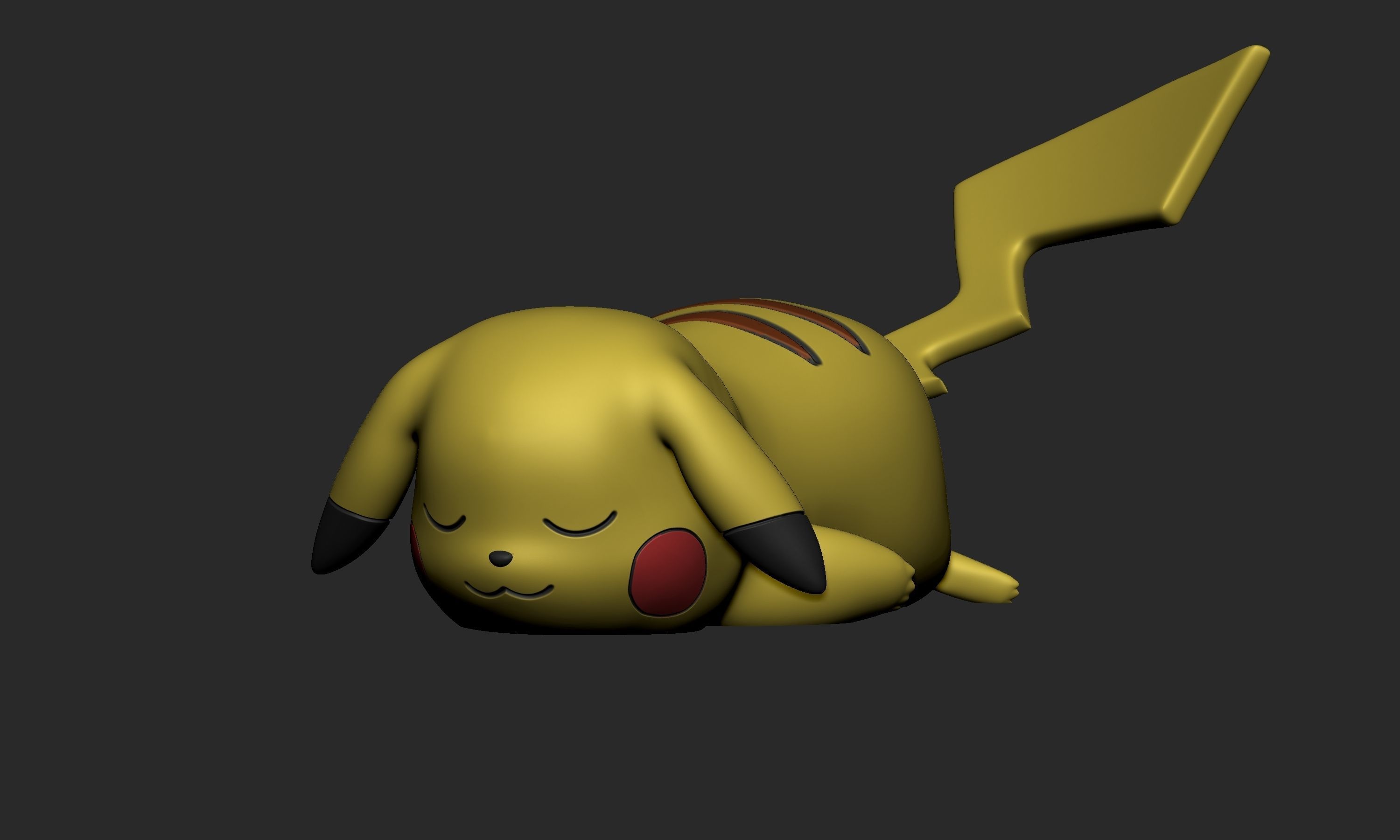 Pokemon - Sleeping Pikachu free 3D model 3D printable | CGTrader