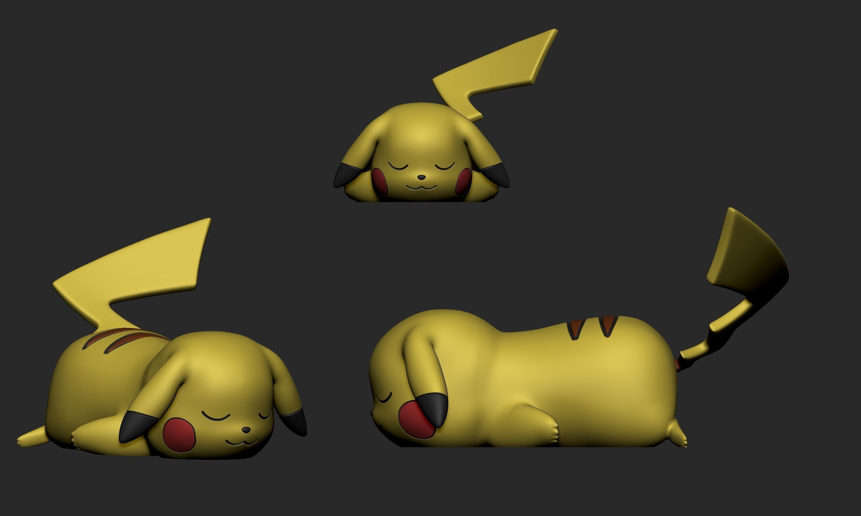 Pokemon - Sleeping Pikachu free 3D model 3D printable | CGTrader