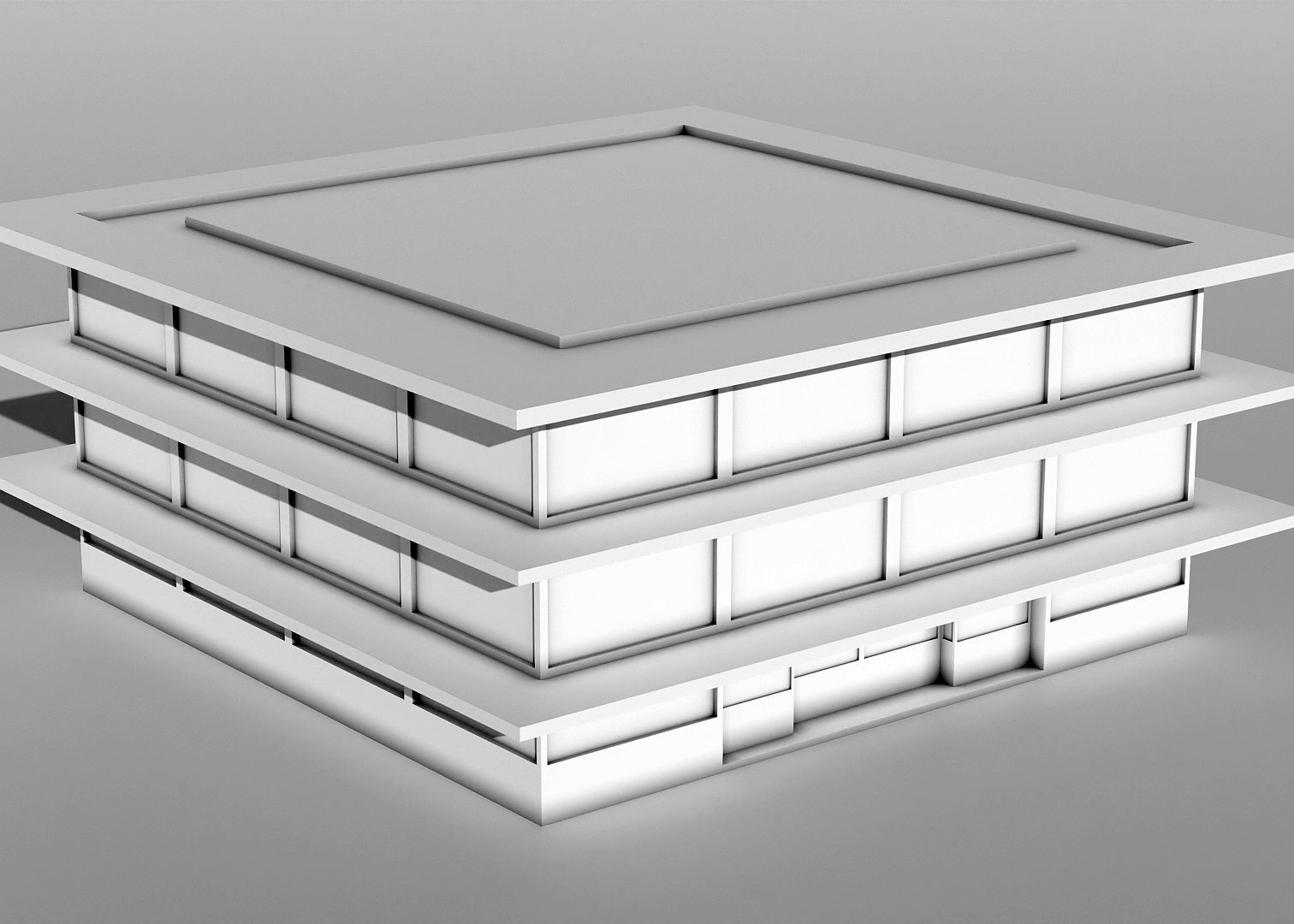 3D model untextured models of buildings and shop buildings VR / AR ...