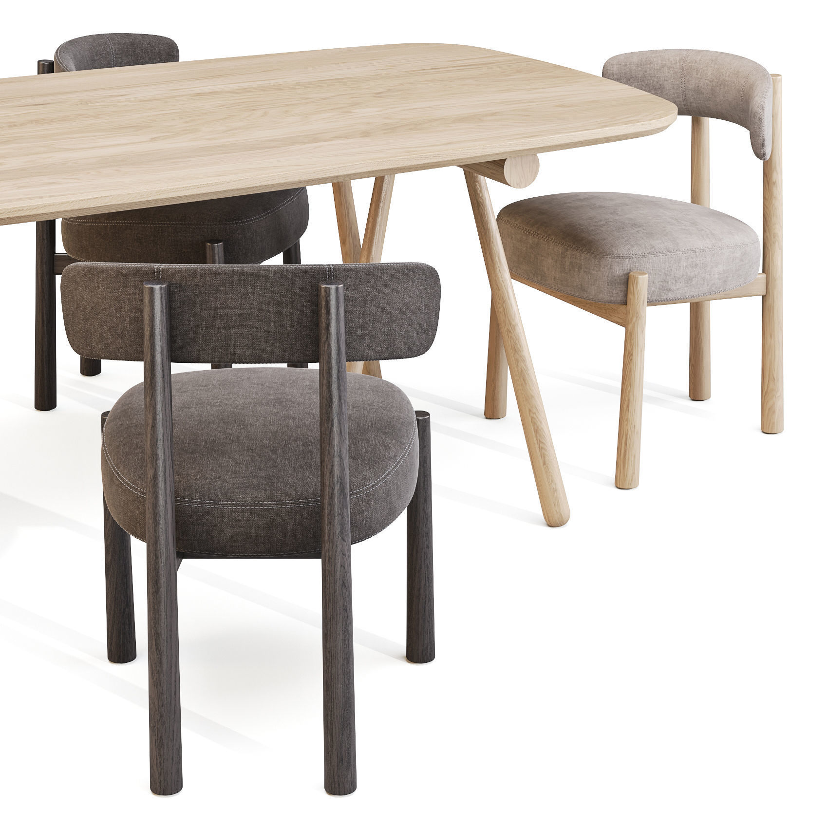 3D model Dining Set Coedition Altay Table and Dalya Chair VR / AR / low ...