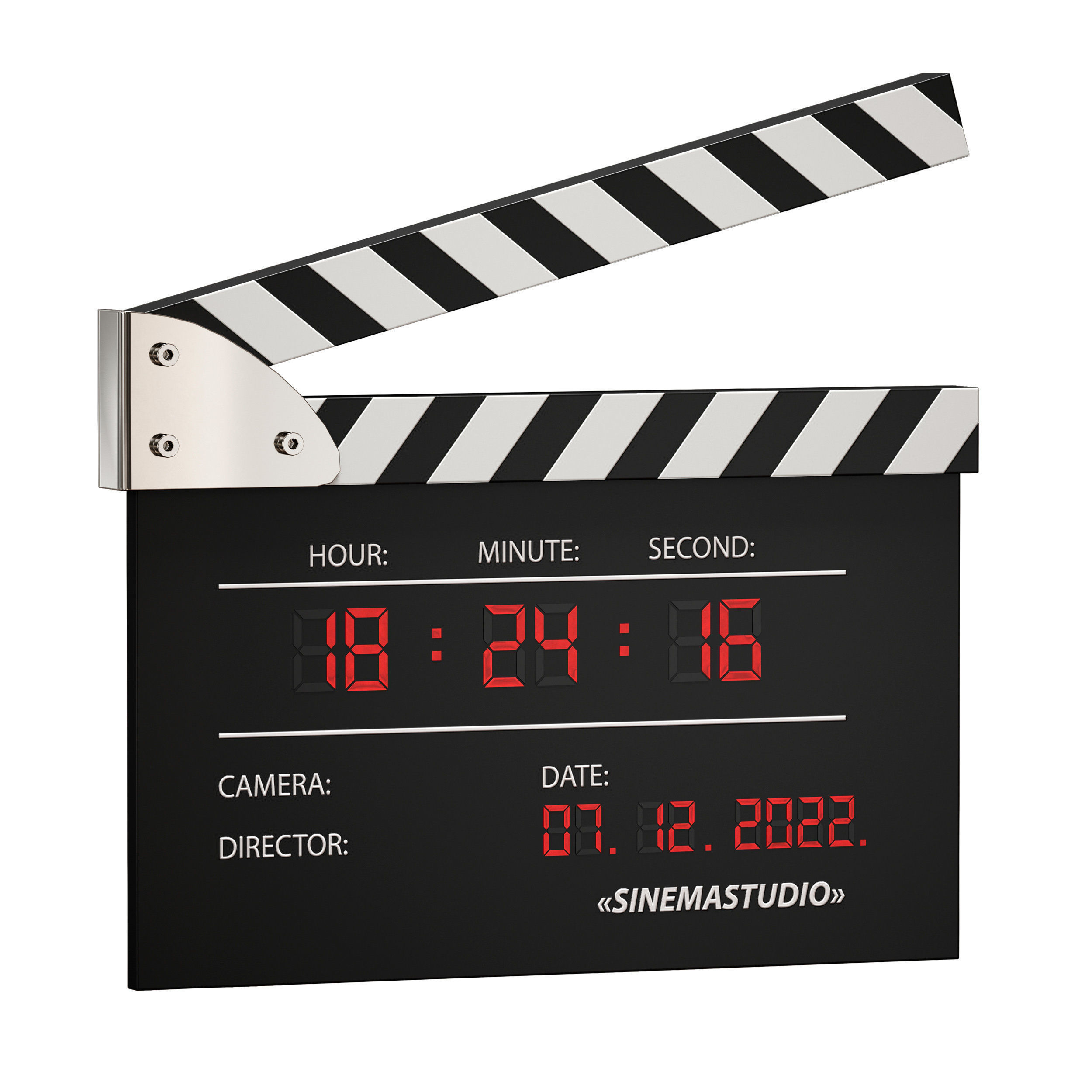 Clock Movie clapperboard numerator 3D model | CGTrader
