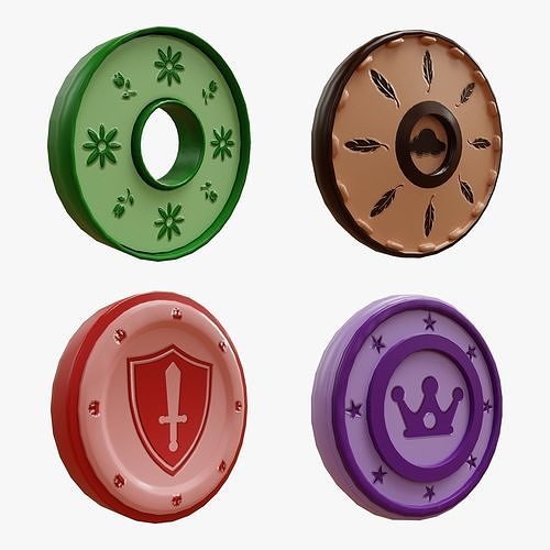 3D model Cartoon Coins Pack01 VR / AR / low-poly | CGTrader