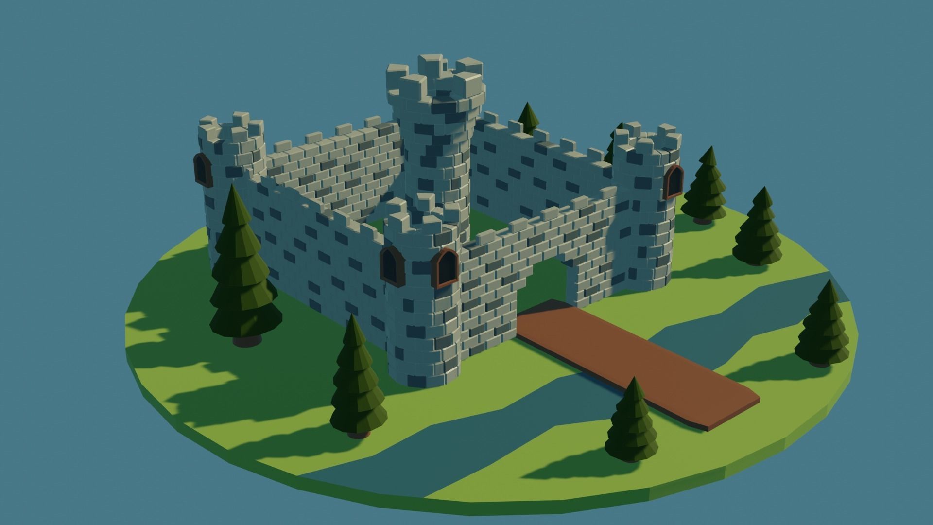 Low Poly Castle free VR / AR / low-poly 3D model | CGTrader