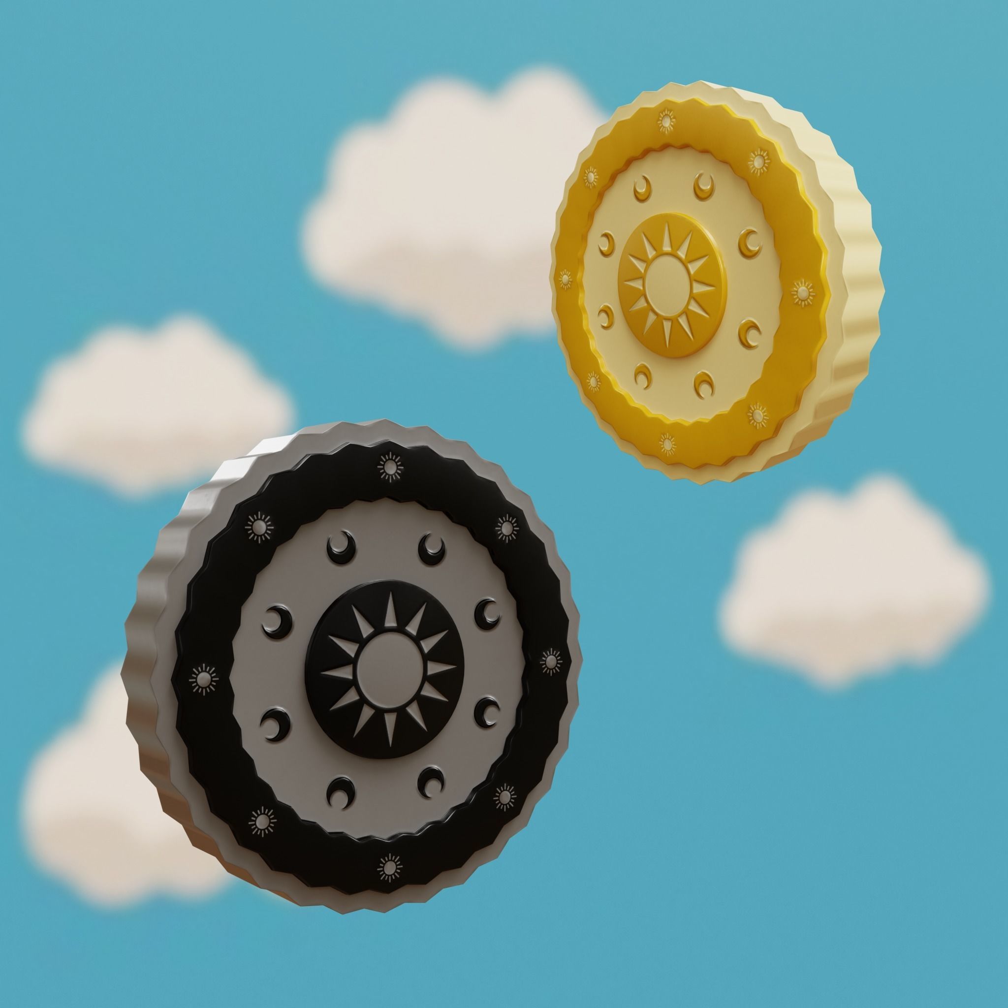 3D model Cartoon Coins Pack02 VR / AR / low-poly | CGTrader