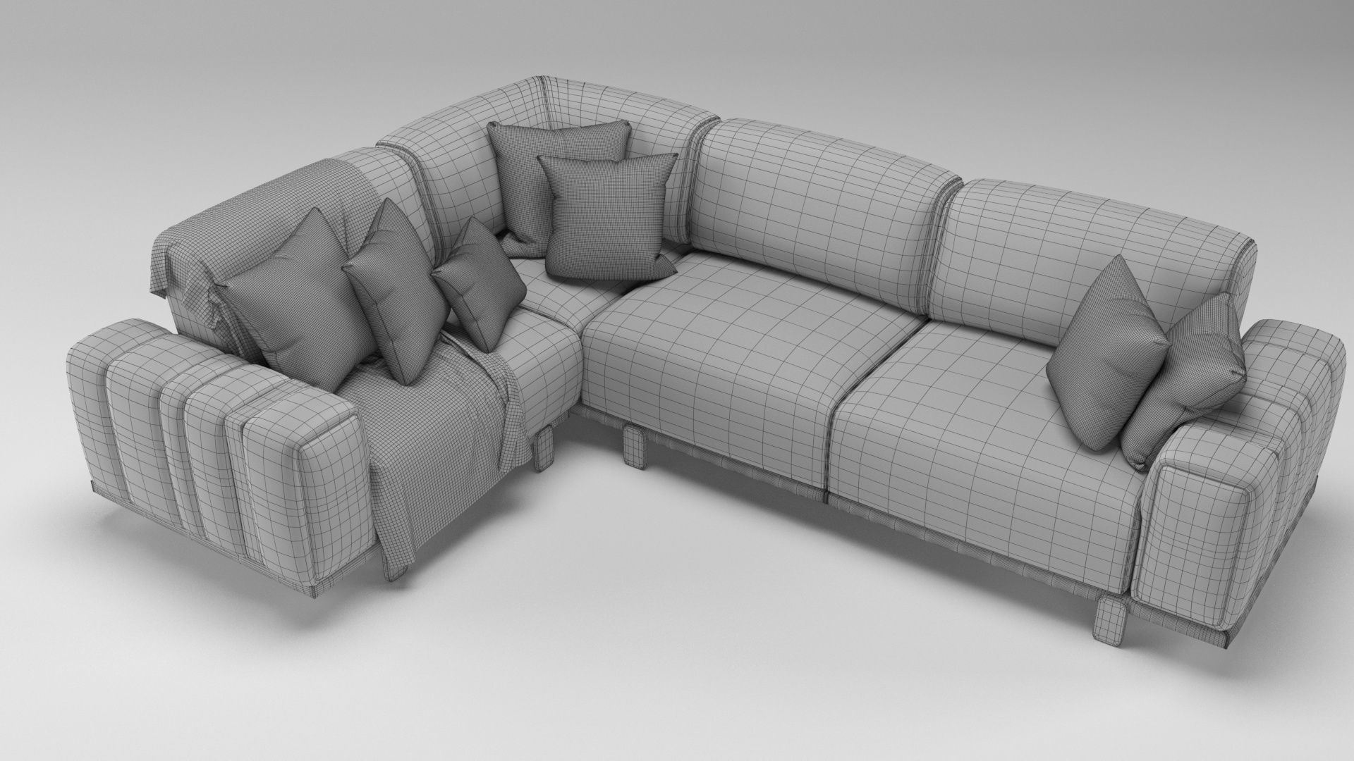 3D model OCEAN FULL CORNER SOFA VR / AR / low-poly | CGTrader